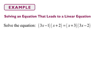 Lesson 3 solving linear & quadratic equations