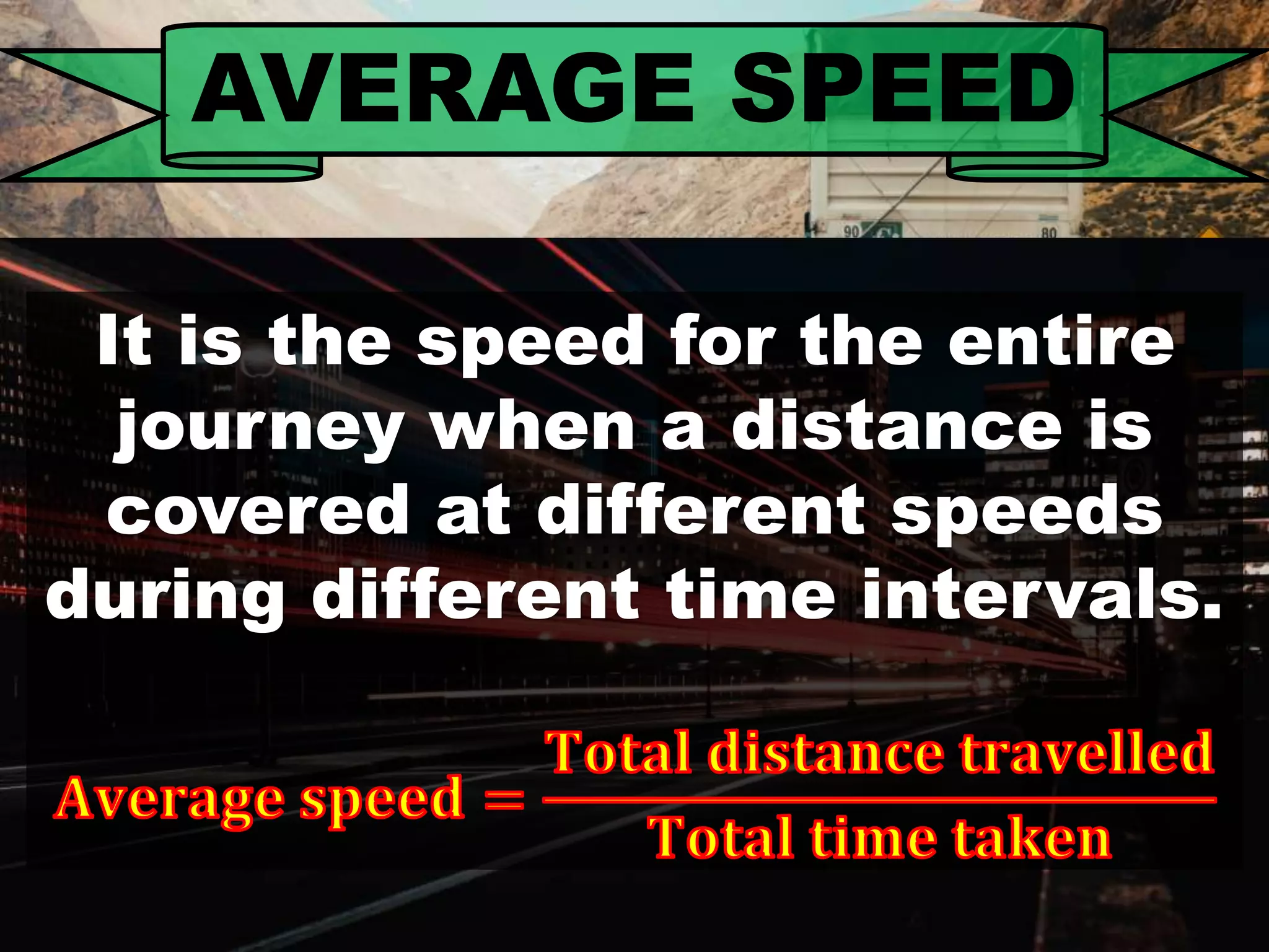 Speed, distance, & time | PPTX