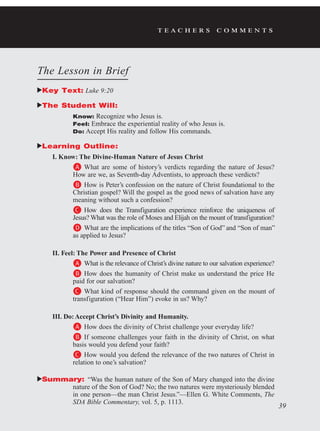 Lesson 3 | Who Is Jesus Christ? | Sabbath School | Teacher's edition | PDF