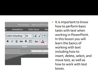 Lesson 3 text basics ( powerpoint) | PPTX