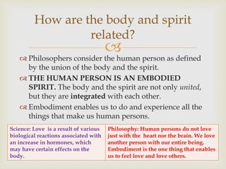 Lesson 3 the human as an embodied spirit | PPTX