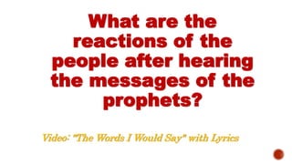 Lesson 3 the prophets of the old testament | PPTX