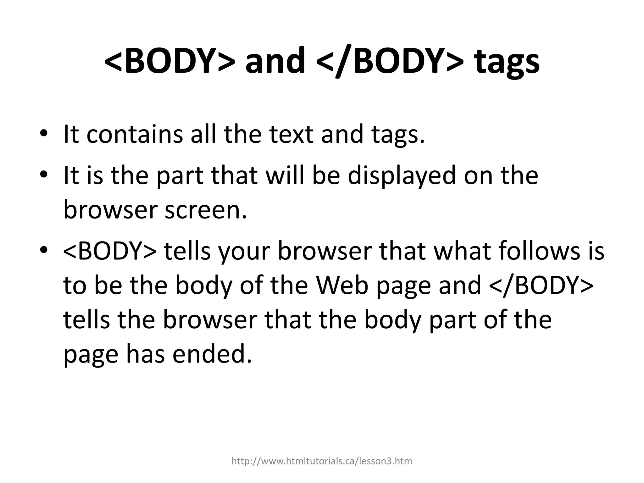 Lesson 3 understanding the basic tags updated | PPT