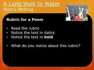 A Long Walk to Water: Lesson3 unit3 | PPTX