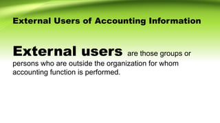 LESSON 3 - USERS OF ACCOUNTING FABM1 ABM | PPTX