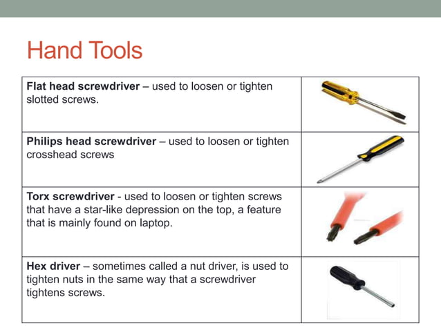 Lesson 3 using hand tools | PPTX | Computer Peripherals | Computing