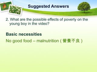 Lesson 3 - Video about the poverty problem in HK | PPT