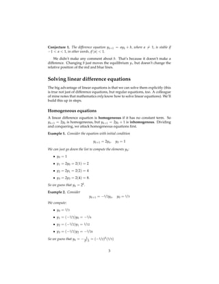 Lesson30 First Order Difference Equations Handout | PDF