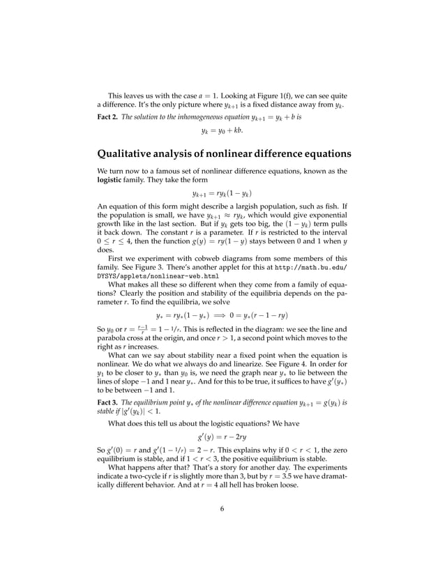 Lesson30 First Order Difference Equations Handout | PDF