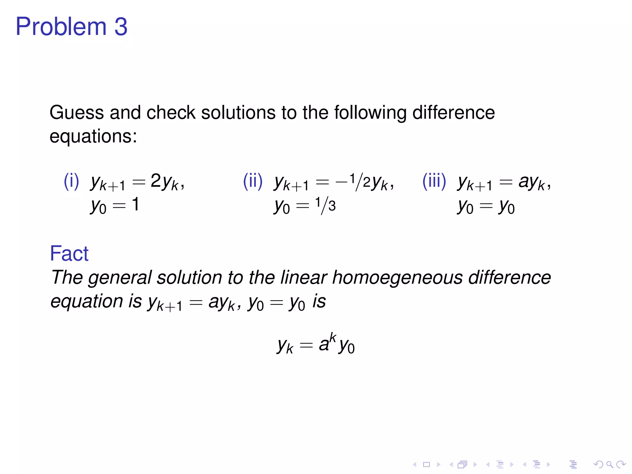 Lesson30 First Order Difference Equations Slides Pdf