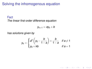 Lesson30 First Order Difference Equations Slides | PDF