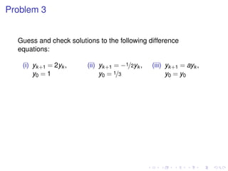 Lesson30 First Order Difference Equations Slides | PDF