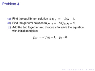 Lesson30 First Order Difference Equations Slides | PDF