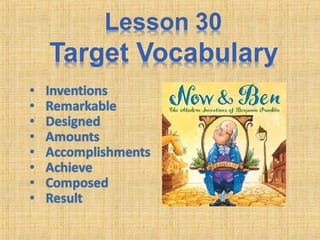 Lesson 30 - Now and Ben - 2018 | PPT
