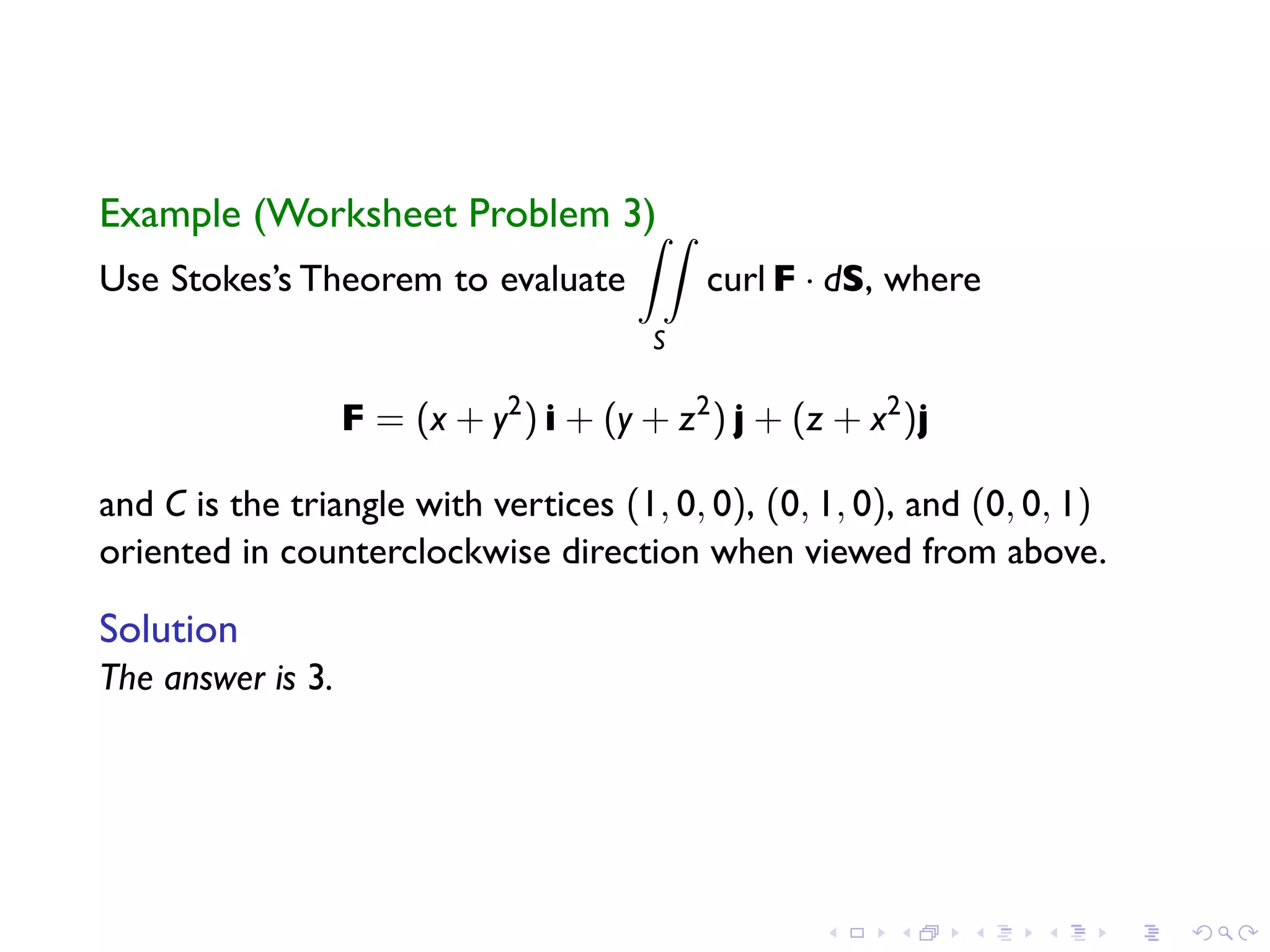 Lesson 30: Stokes's Theorem | PDF