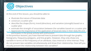 Introduction to Scatter Plot and Bivariate data | PPT