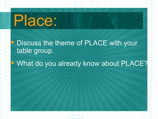 Introduction to PLACE | PPT