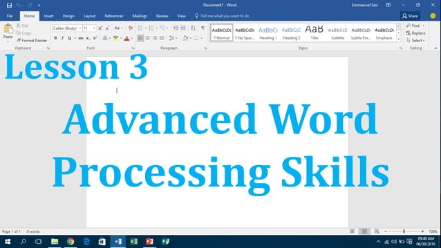 Lesson 3 advanced word processing skills | PPTX | Desktop Publishing ...