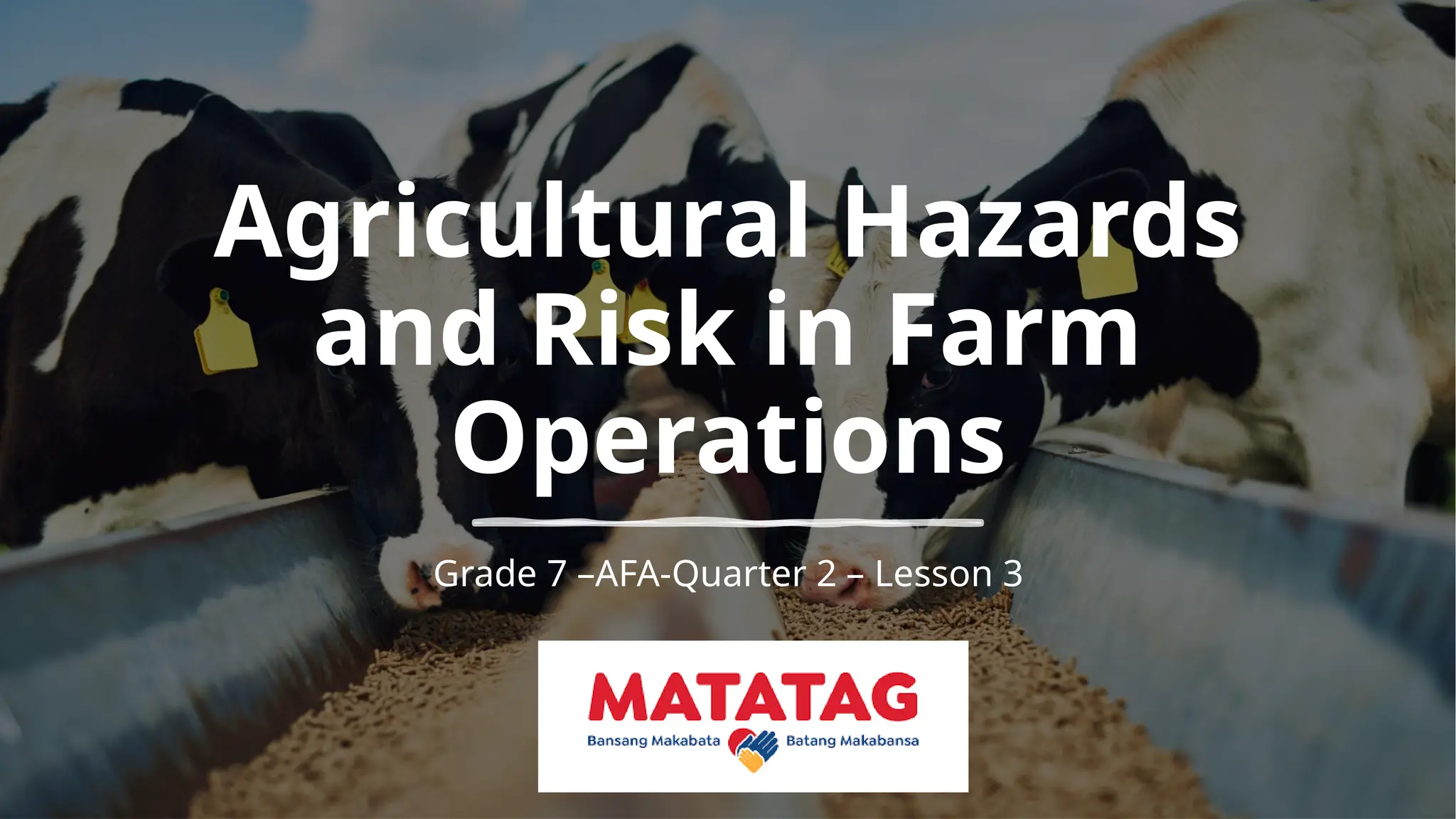 Grade 7-TLE-AFA Lesson 3: Applying Safety Measures in farm Operations-MATATAG Curriculum Quarter ...