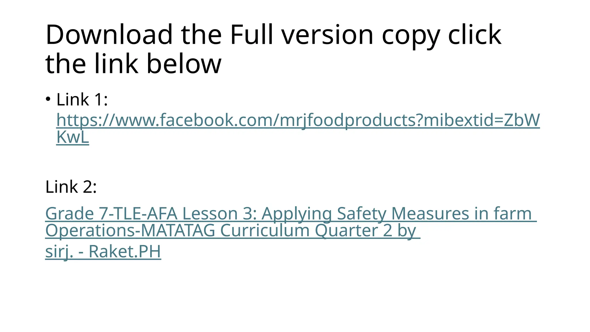 Grade 7-TLE-AFA Lesson 3: Applying Safety Measures in farm Operations-MATATAG Curriculum Quarter ...