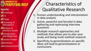 Lesson 3 and 4 Qualitative VS Quantitative, Strengths, Weaknesses and ...