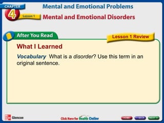 Lesson3AnxietyDisorders,OtherMentalIllnessesandDepression.pptx