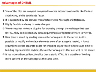 "DHTML vs HTML: Understanding the Dynamic Web Technologies" | PPT