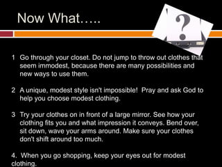 Lesson 3 bitt methodology modesty, respect, and checklist | PPTX