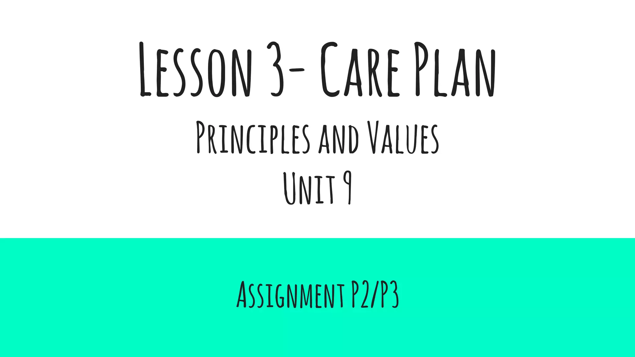 Lesson 3 care plan | PPTX