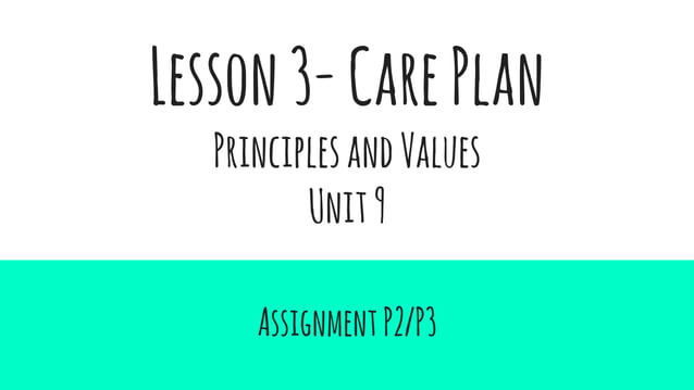Lesson 3 care plan | PPTX