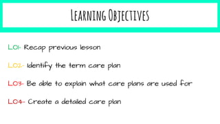 Lesson 3 care plan | PPTX
