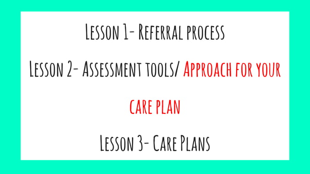 Lesson 3 care plan | PPTX