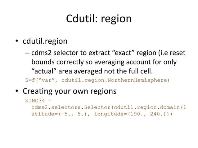 CDAT - cdms2, maskes, cdscan, cdutil, genutil - Introduction | PDF | Geography | Science