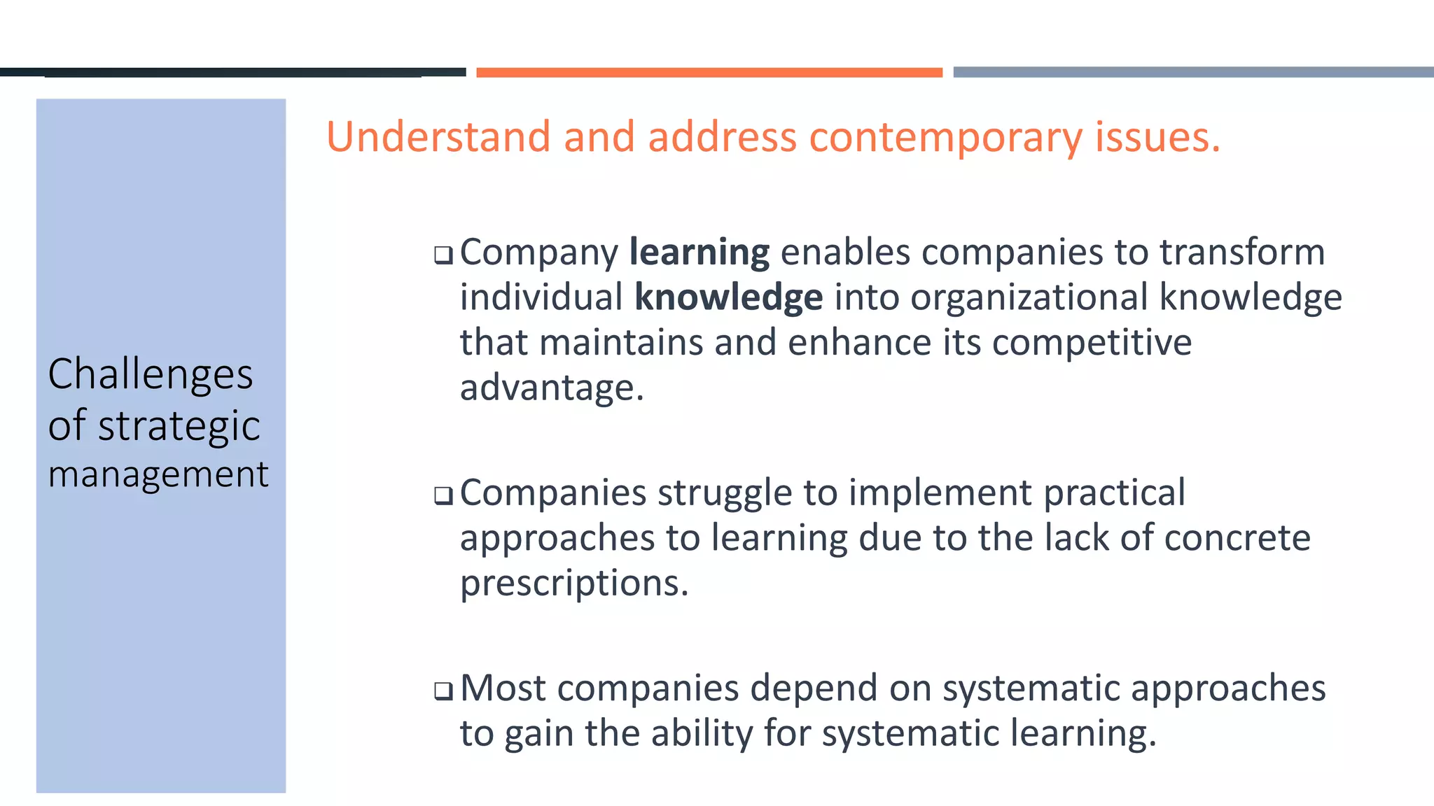 Lesson 3 challenges of strategic management | PPTX