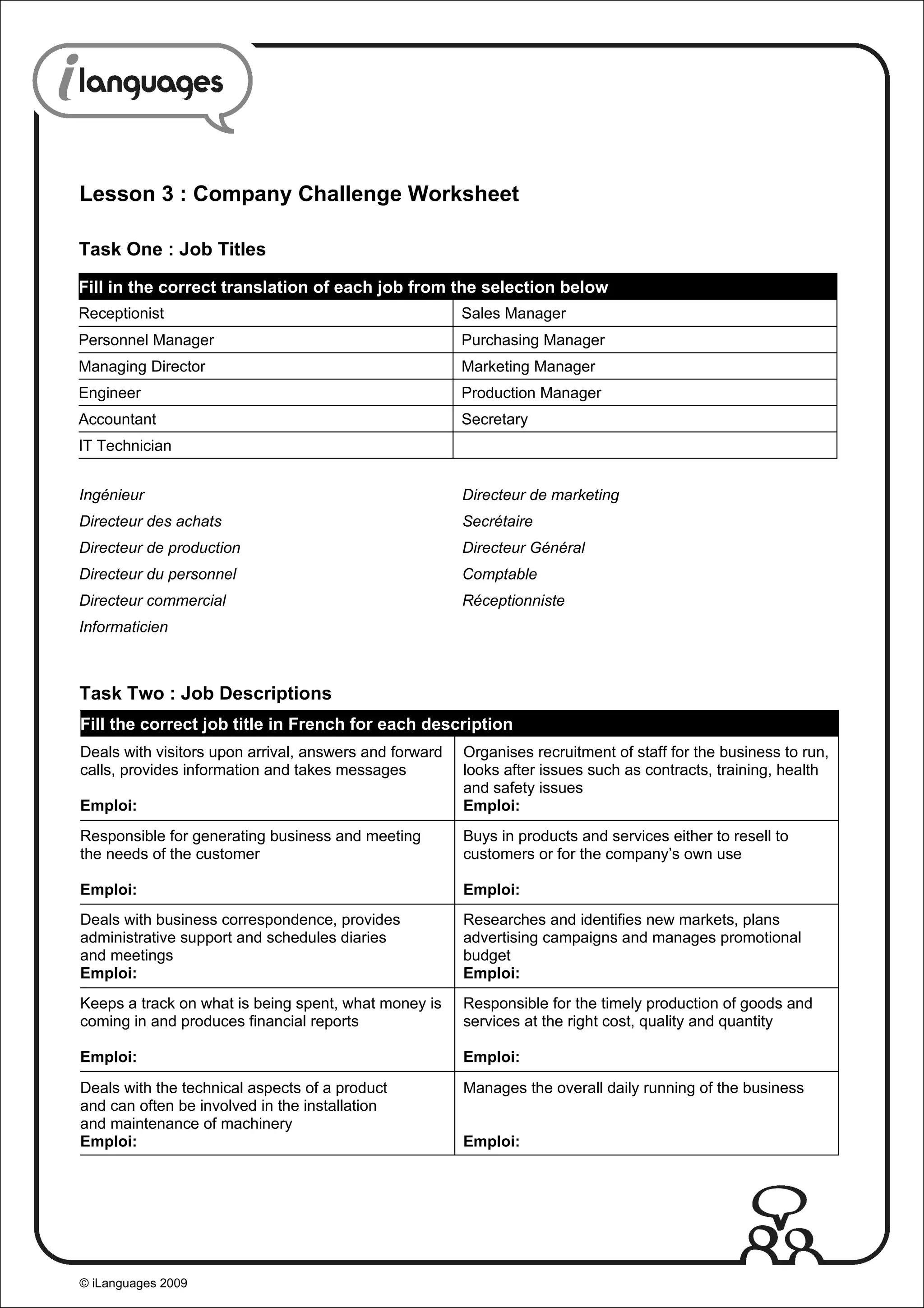 Lesson 3 Challenge Worksheet | PDF