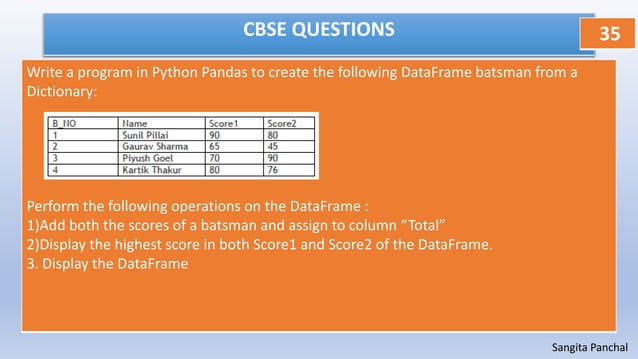 DataFrame in Python Pandas | PPTX