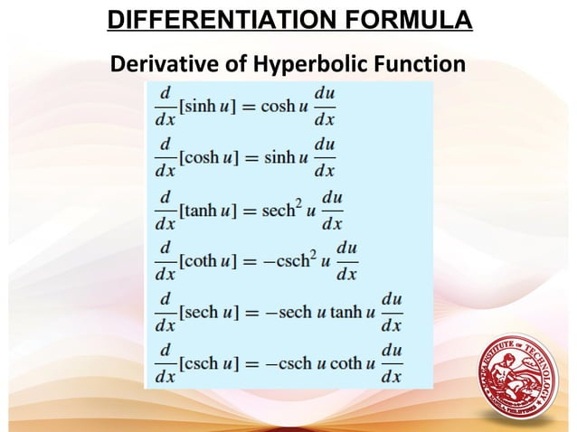 Lesson 3 derivative of hyperbolic functions | PPT | Physics | Science