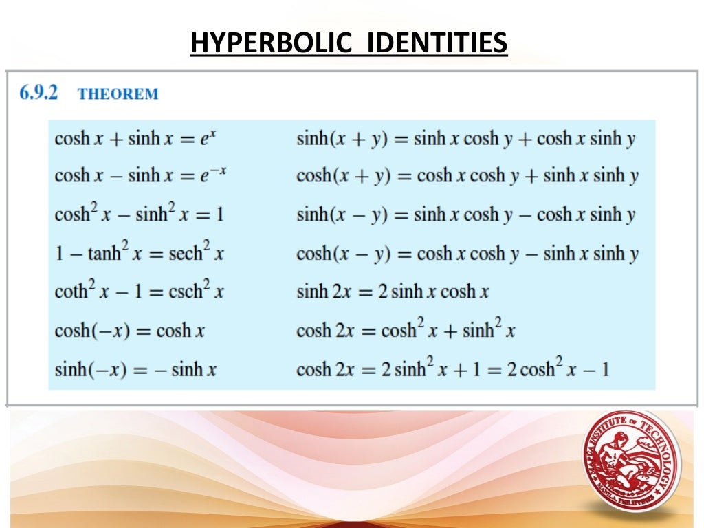 Lesson 3 derivative of hyperbolic functions Lesson 3 derivative of hyperbolic functions