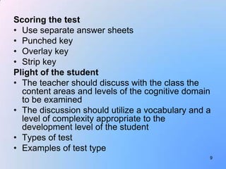 Lesson 3 developing a teacher made test | PPTX