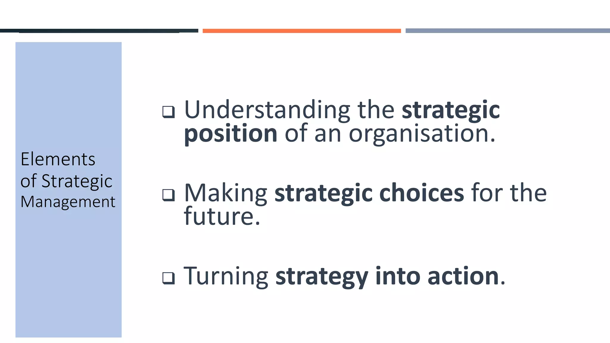 Lesson 3 elements of strategic management | PPTX