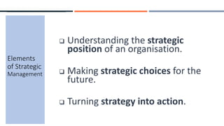 Lesson 3 elements of strategic management | PPTX
