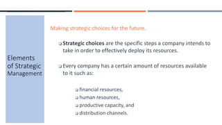 Lesson 3 elements of strategic management | PPTX
