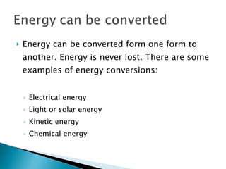 Lesson 3 energy conversions | PPT