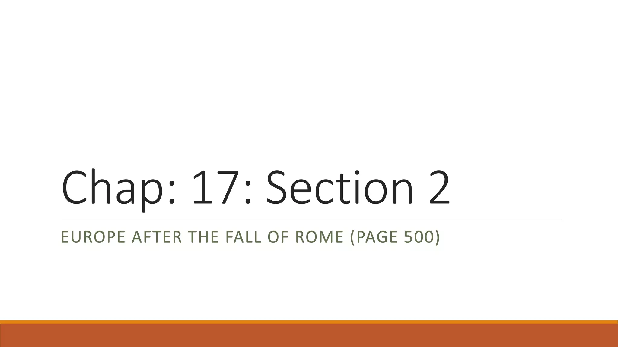 Lesson 3 europe after the fall of rome | PPT