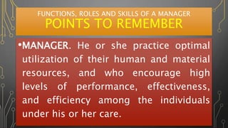 Lesson 3 Functions, Roles and Skills of a Manager | PPTX