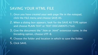 HTML Start Up - Introduction to HTML | PPT
