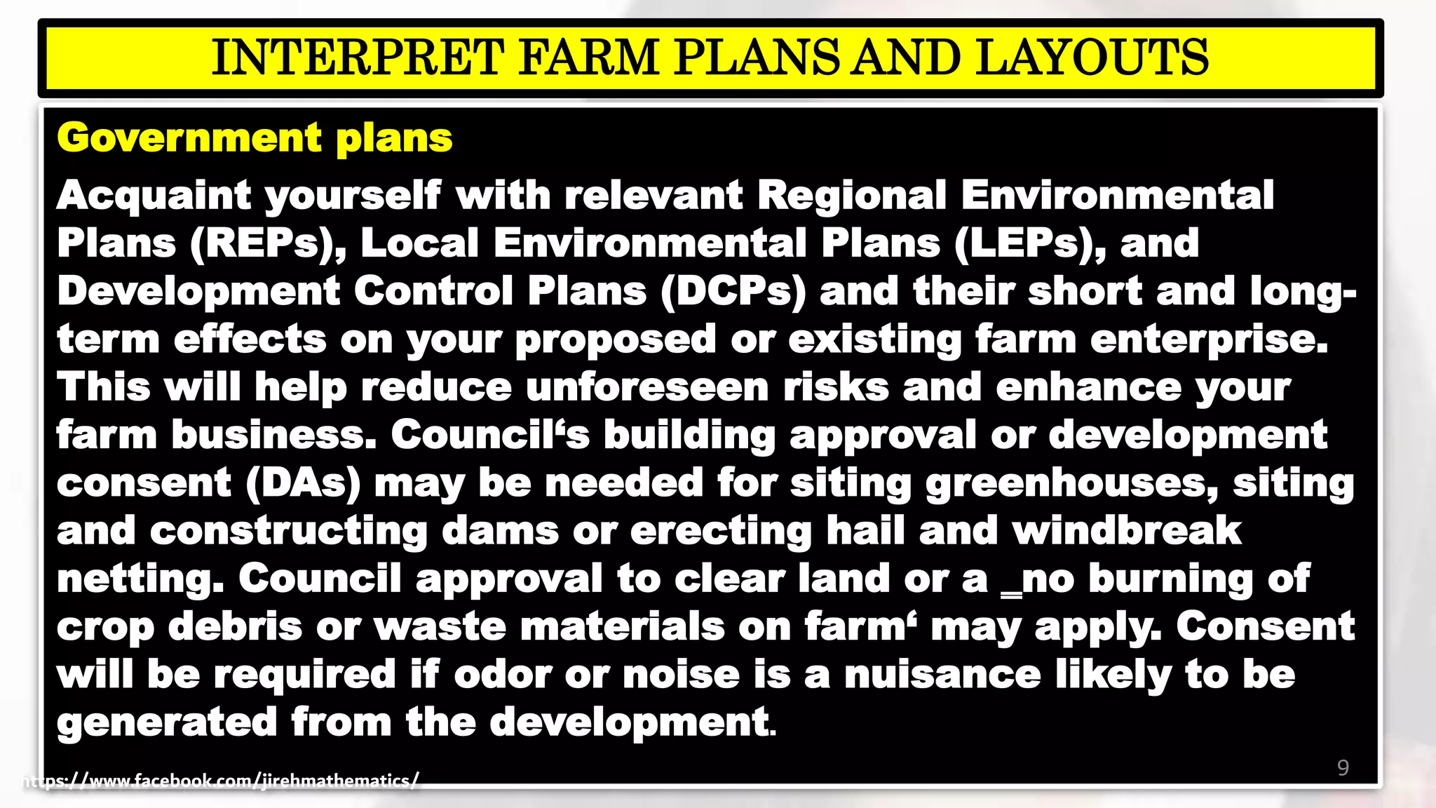 Agri-Crop Production - Lesson 3 interpret plans and drawings | PDF