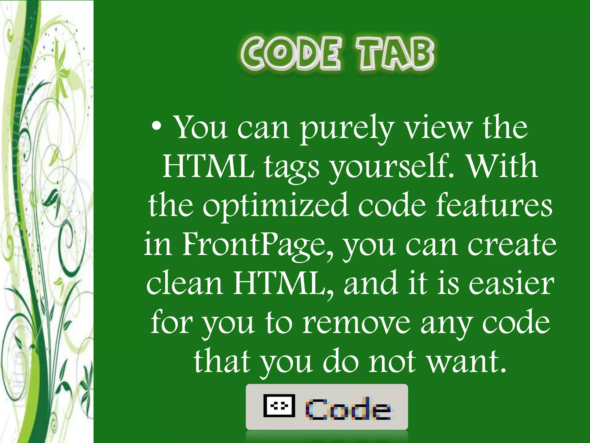 Introduction, features and environment of ms front page 2003 | PPTX