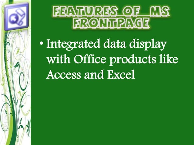 Introduction, features and environment of ms front page 2003 | PPTX ...
