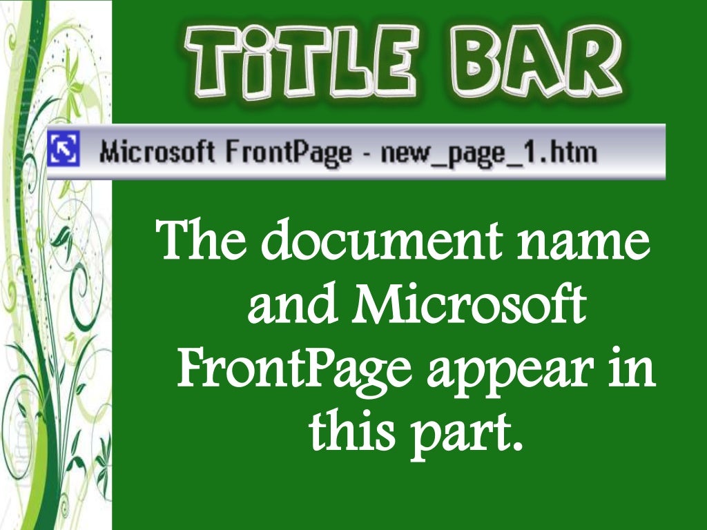 Introduction Features And Environment Of Ms Front Page 2003 Introduction Features And Environment Of Ms Front Page 2003